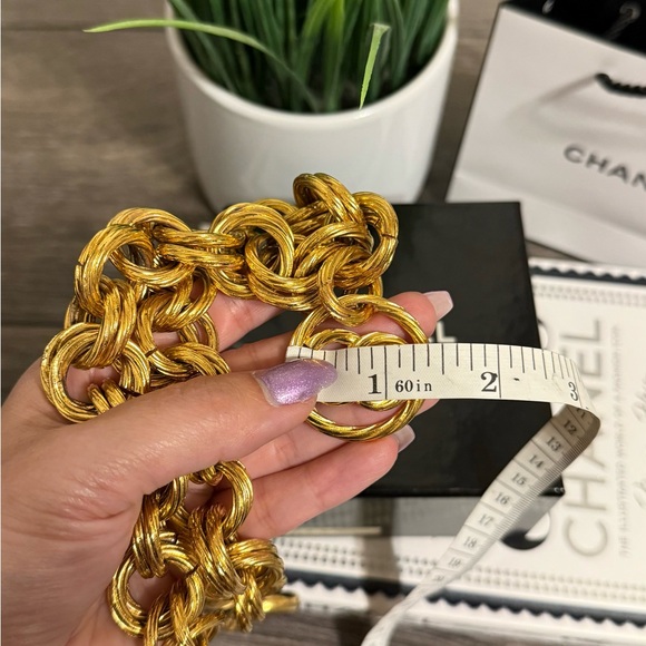 CHANEL | Jewelry | Chanel Vintage Gold Chunky Chain Cc Pendant Collar ...